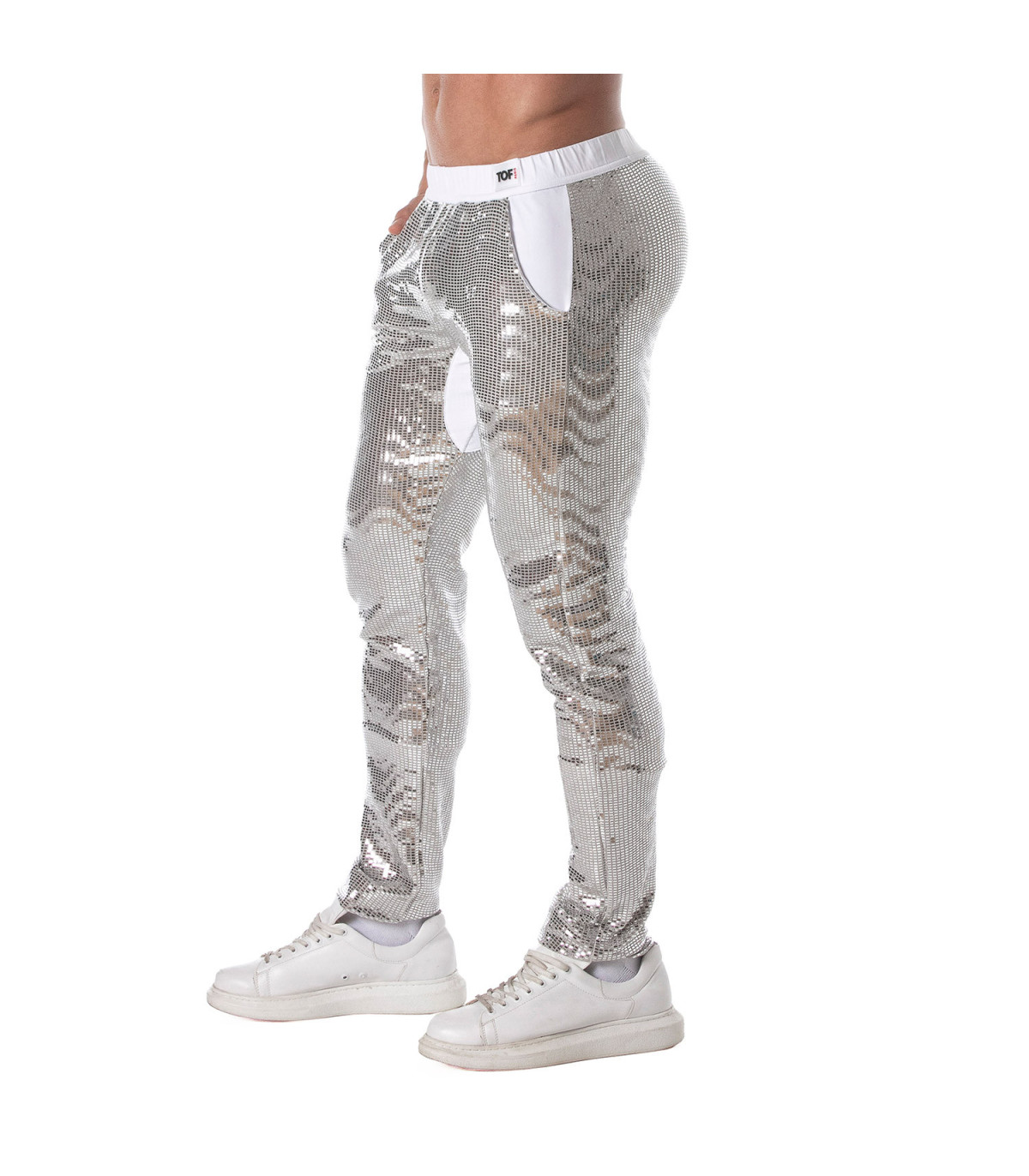 Glitter Pants Silver for men | TOF Paris Official