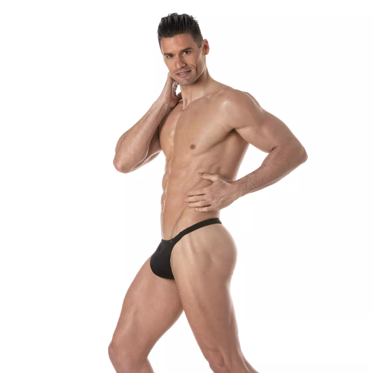 Plain Swim Thongs Black For Men - Tof Paris